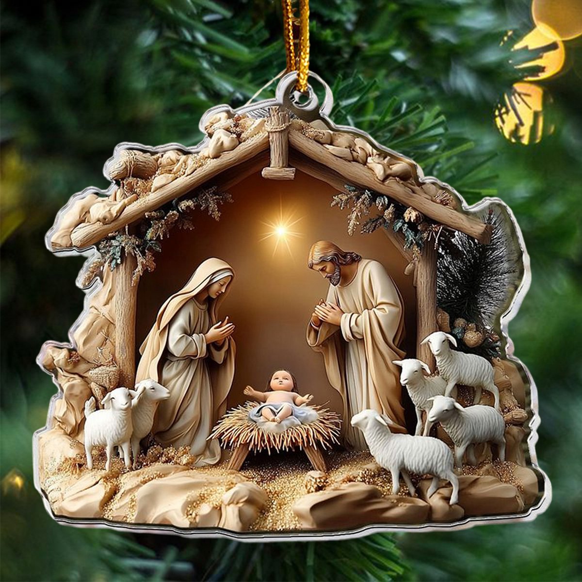 Baby Jesus Christmas Ornament, Birth of Christ Ornament, Christmas Gif ...